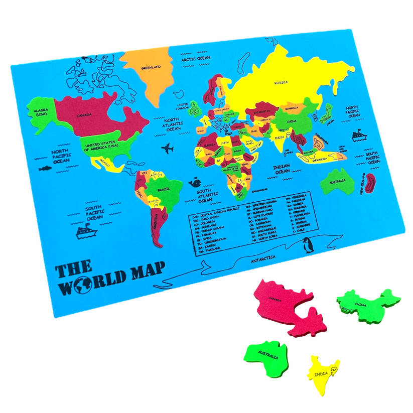 Foam World Map Puzzle – Kitoy